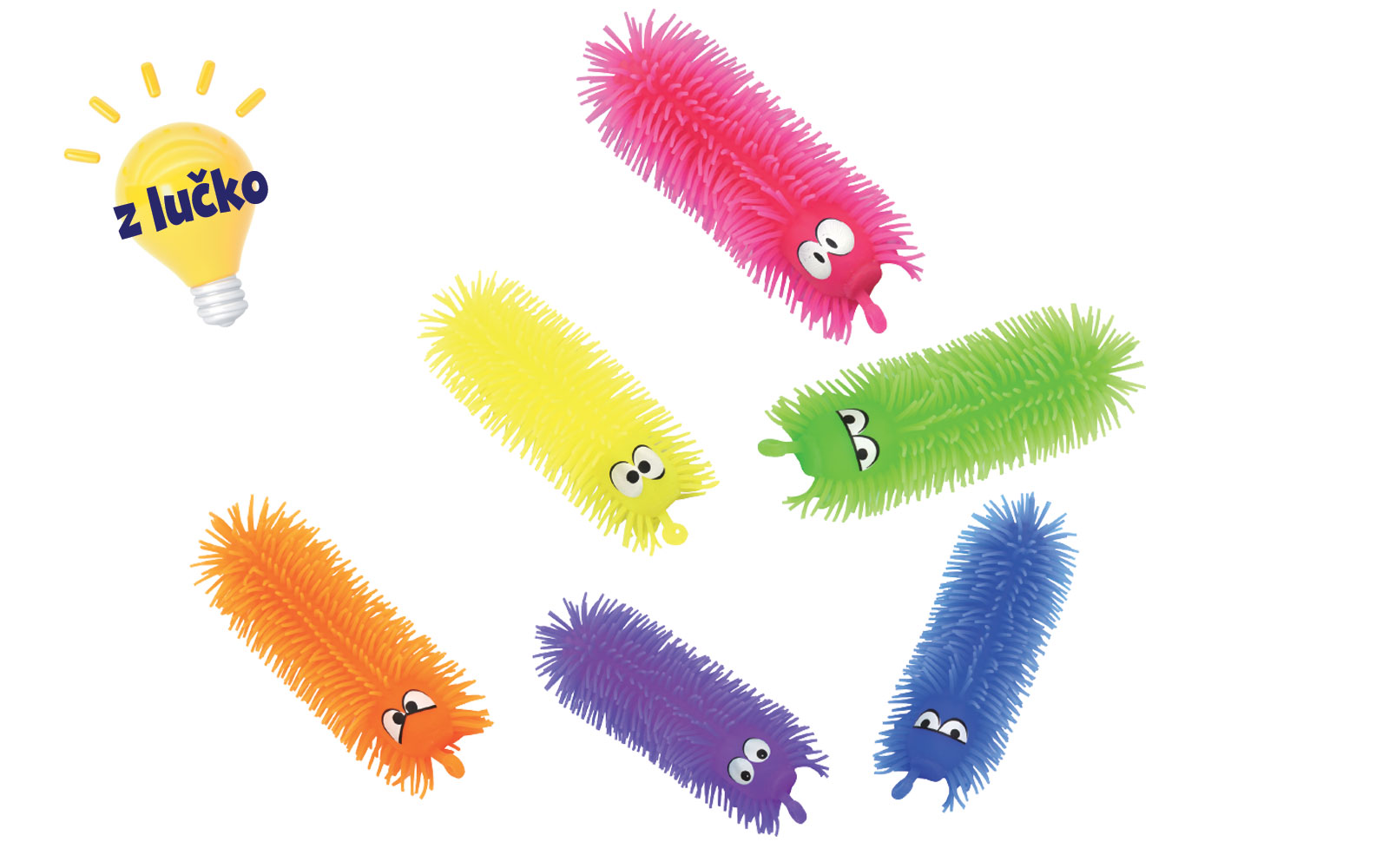 Balon Squizi Unikatoy gosenica z lučko, 23 cm | UNIKATOY Giocattoli