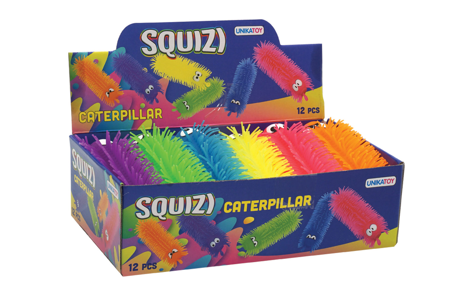 Balon Squizi Unikatoy gosenica z lučko, 23 cm | UNIKATOY Giocattoli